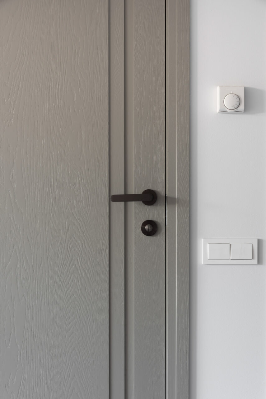 Vidaus durys Vidaus durys Art Deco Stone Grey - RAL 7030 - Medžio stilius