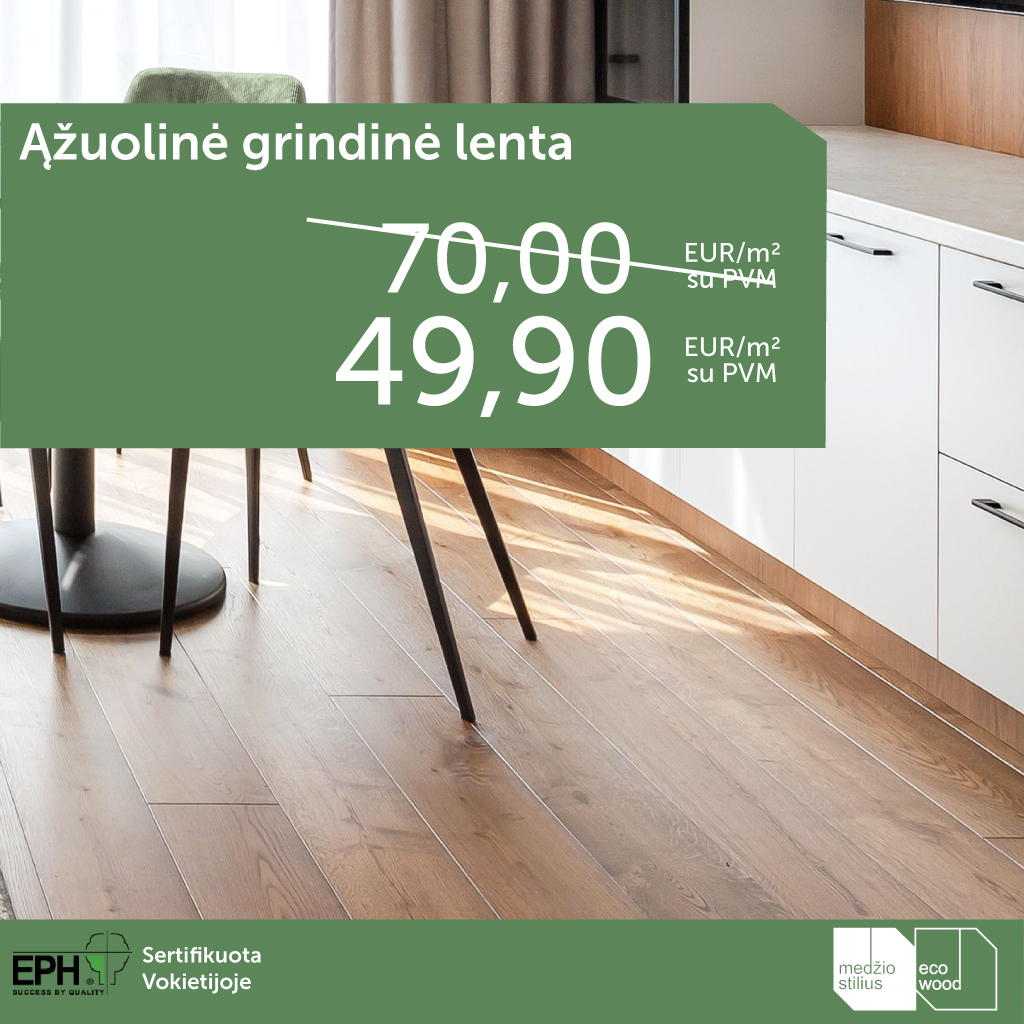 Ąžuolinės parketlentės gamtos pilnuose namuose - Medžio stilius